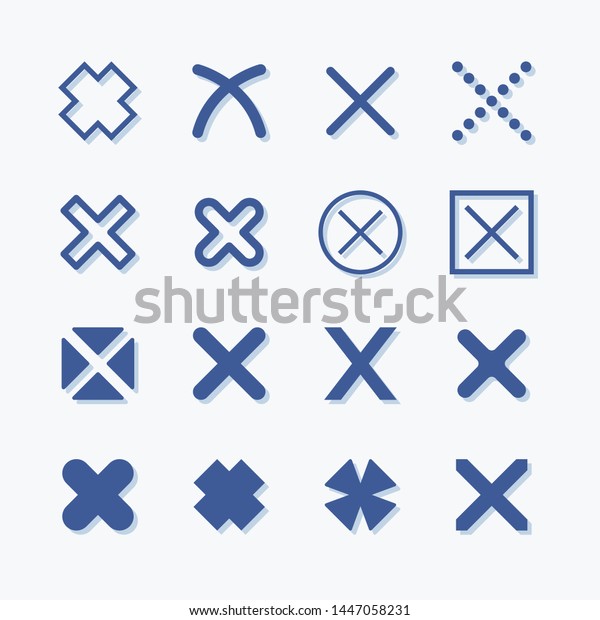 No Icon Flat Vector Graphic Set Stock Vector (Royalty Free) 1447058231 ...