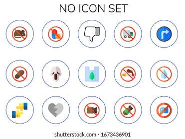 No Icon Set 15 Flat No Stock Vector (Royalty Free) 1673436901