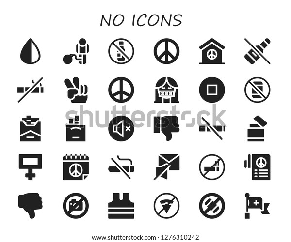 no icon set. 30 filled no icons. Simple modern icons about - Negative ...