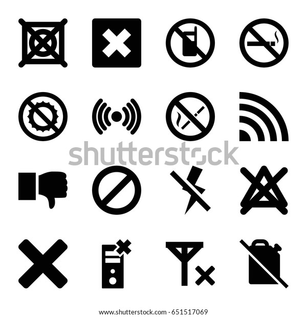 No Icons Set Set 16 No Stock Vector (Royalty Free) 651517069