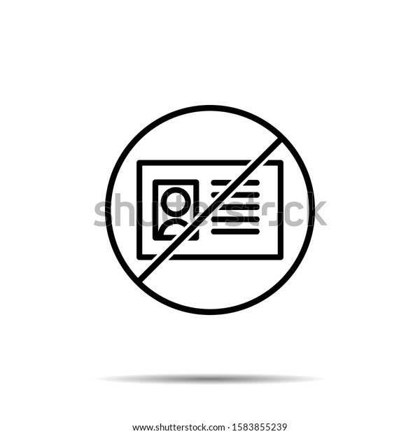 No Id Card Icon Simple Thin Stock Vector (Royalty Free) 1583855239