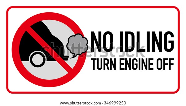 No Idling Idle Reduction Sign Vector Stock Vector (Royalty Free) 346999250