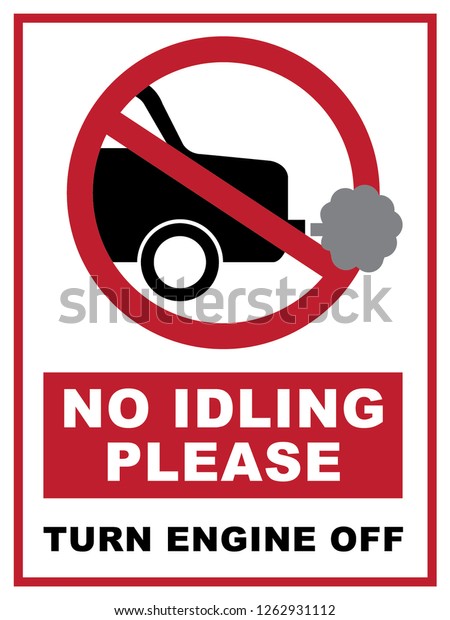 No Idling Sign Stock Vector (Royalty Free) 1262931112