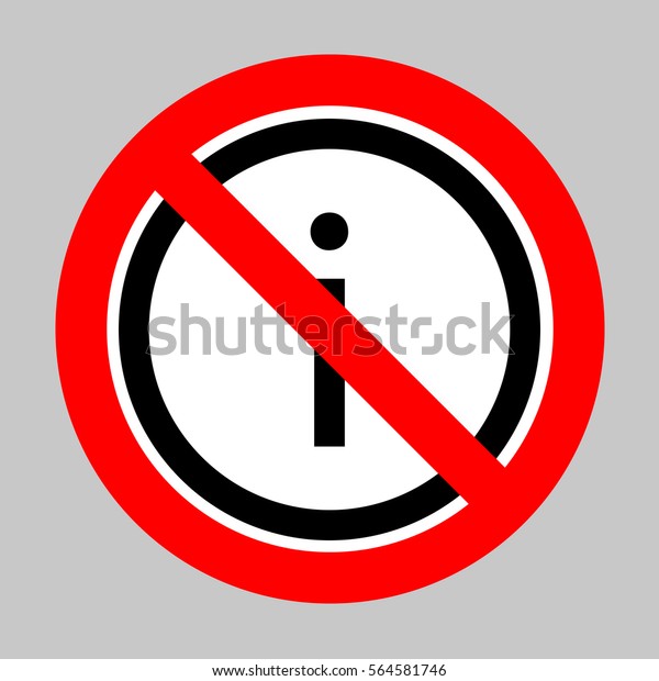No Information Icon Illustration Forbidden Sign: vector de stock (libre ...