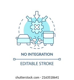 No Integration Turquoise Concept Icon Separated Stock Vector (Royalty ...