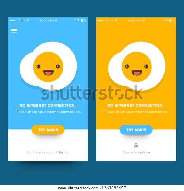 No Internet Connection Page Design Fried 스톡 벡터(로열티 프리) 1263883657 ...