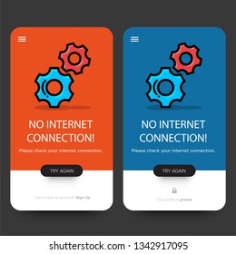 No Internet Connection Page Interface Design Stock Vector (Royalty Free ...