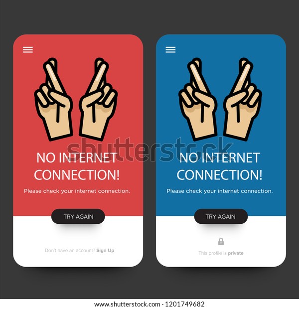 No Internet Connection Page Ux Design Stock Vector (Royalty Free ...