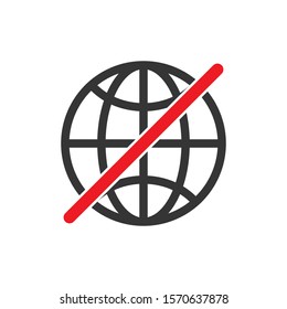 No Internet Connection Sign No Globe Stock Vector (Royalty Free ...