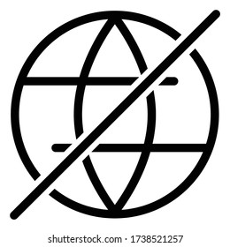 No Internet Disconnected Globe Vector Icon Stock Vector (Royalty Free ...