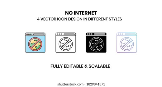 No Internet Vector Illustration Icons Different: เวกเตอร์สต็อก (ปลอดค่า ...