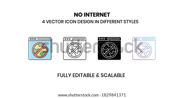 No Internet Vector Illustration Icons Different: เวกเตอร์สต็อก (ปลอดค่า ...