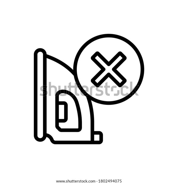 No Iron Prohibition Icon Simple Line Stock Vector (Royalty Free ...