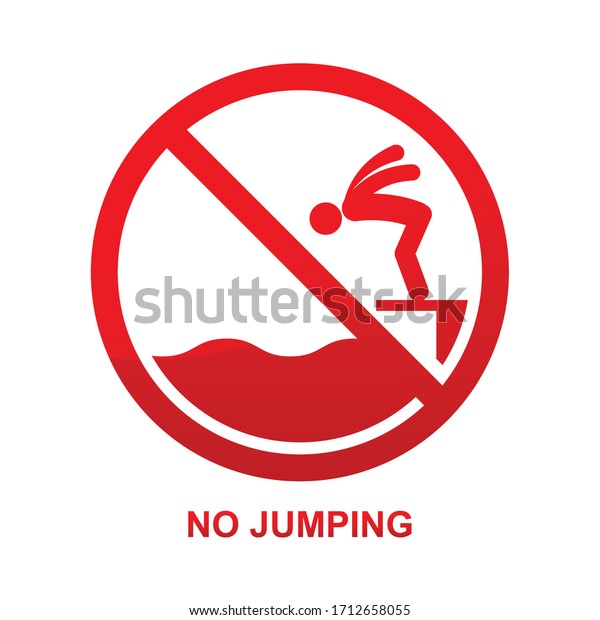 No Jumping Sign Isolated On White Stock Vector (Royalty Free ...