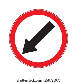 No Keep Left Sign Stock Vector (Royalty Free) 258721970