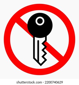 No Key Key Ban No Room Stock Vector (Royalty Free) 2200740629 ...
