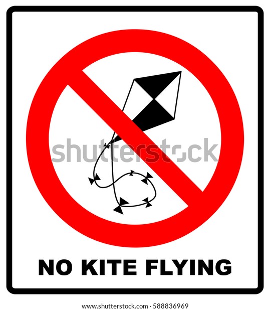No Kite Flying Sign Vector Illustration Stock Vector (Royalty Free ...