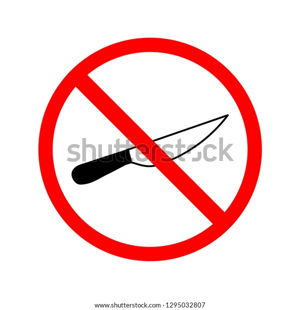 No Knife Not Weapon Sign On Stock Vector (Royalty Free) 1295032807