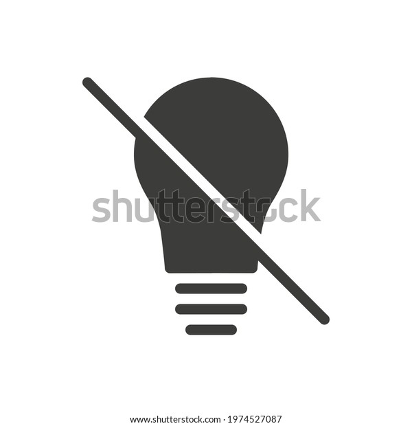 No Lamp Symbol Black White Icon Stock Vector (Royalty Free) 1974527087 ...