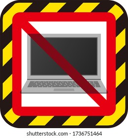 No Laptop Sign Isolated Vector Illustration Stock Vector (Royalty Free ...