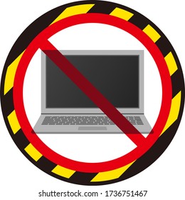 No Laptop Sign Isolated Vector Illustration Stock Vector (Royalty Free ...