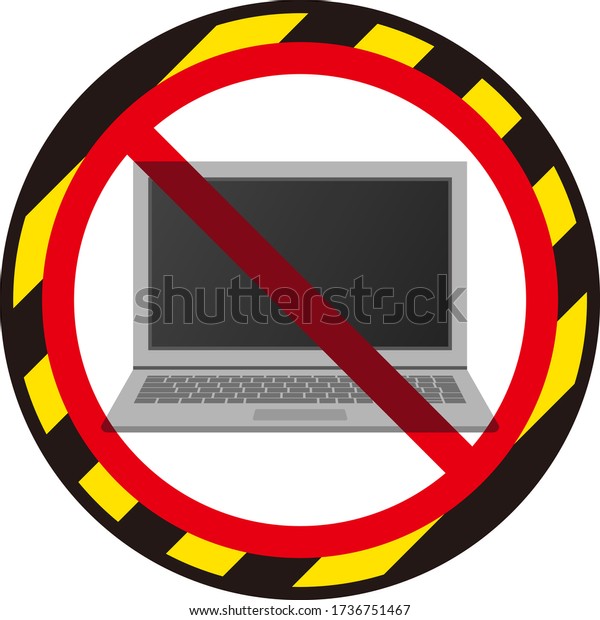 No Laptop Sign Isolated Vector Illustration Stock Vector (Royalty Free ...