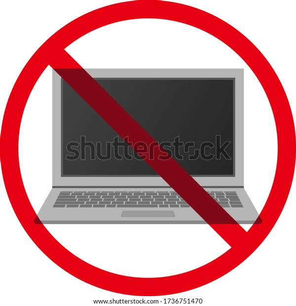 No Laptop Sign Isolated Vector Illustration Stock Vector (Royalty Free ...