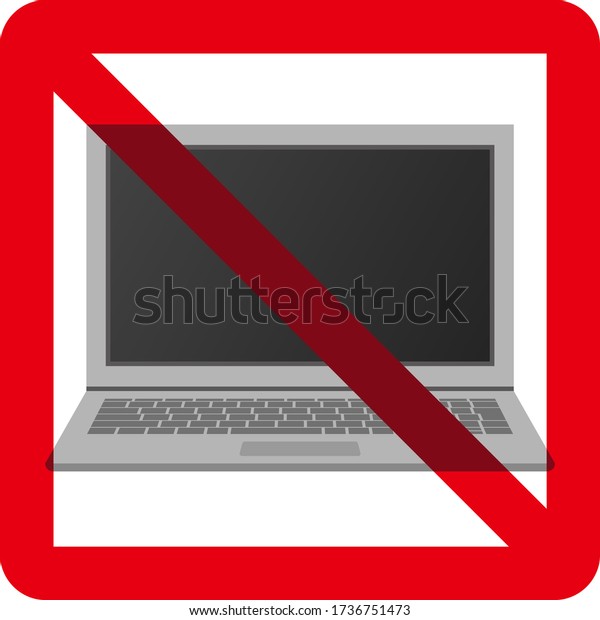 No Laptop Sign Isolated Vector Illustration Stock Vector (Royalty Free ...