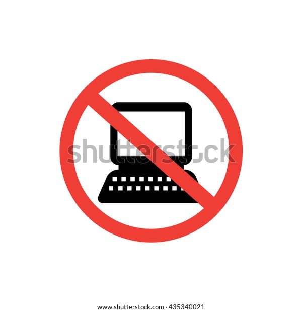 No Laptop Sign Red Circle Vector Stock Vector (Royalty Free) 435340021