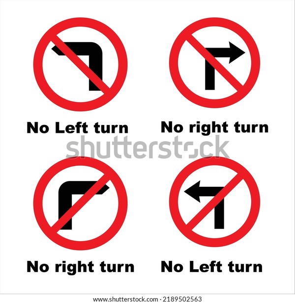 No Left Turn No Right Turn: เวกเตอร์สต็อก (ปลอดค่าลิขสิทธิ์) 2189502563 ...