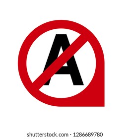 No Letter Sign Stock Vector (Royalty Free) 1286689780 | Shutterstock
