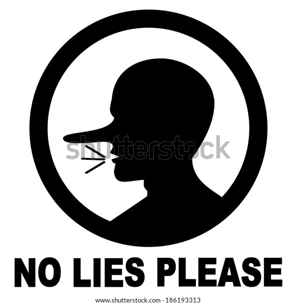 Image vectorielle de stock de No Lies Please Sign Man Talking 186193313