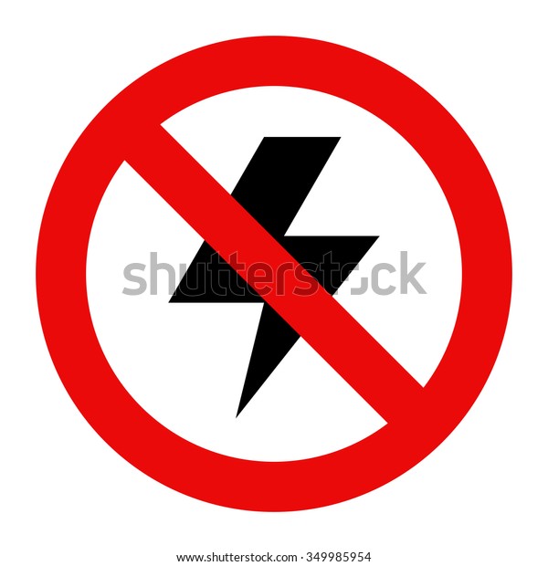 No Lightning Icon Isolated On White Stok Vektör (Telifsiz) 349985954 ...