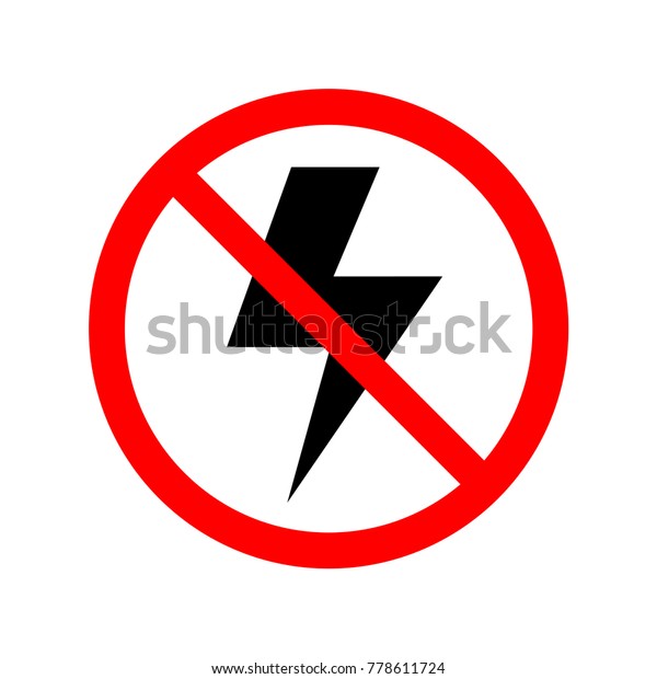 Stock vektor „No Lightning Icon Prohibited Sign Symbol“ (bez autorských ...
