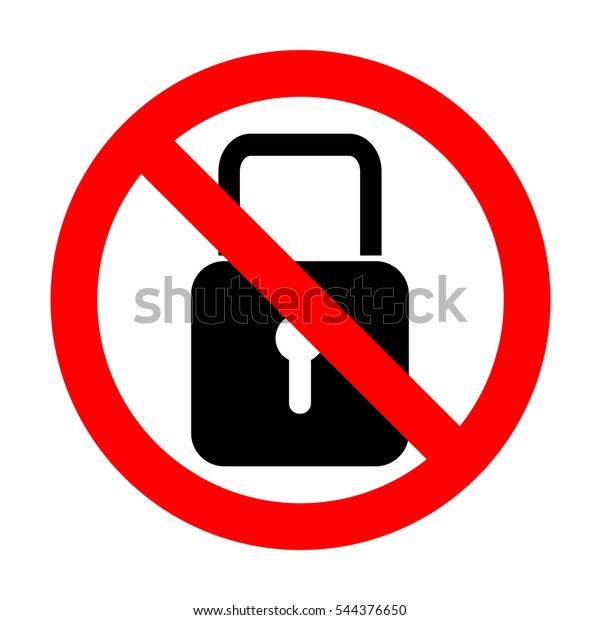 No Lock Sign Illustration Stock Vector (Royalty Free) 544376650 ...