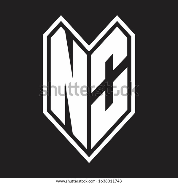No Logo Monogram Emblem Line Style Stock Vector (Royalty Free ...