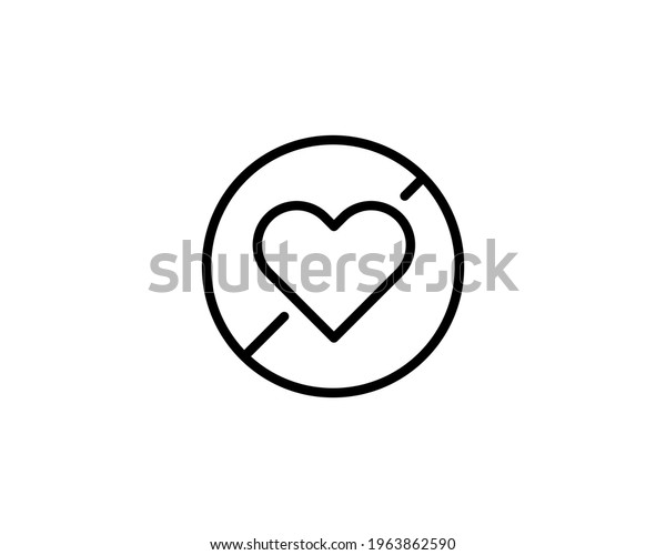 No Love Sign Vector Illustration Red Stock Vector (Royalty Free ...