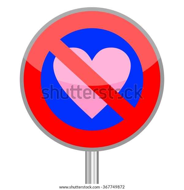 No Love Sign Vector Illustration: vector de stock (libre de regalías ...