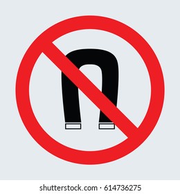 Vektor Stok No Magnet Sign Vector Illustration (Tanpa Royalti ...
