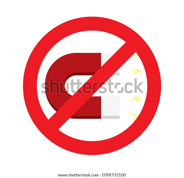 No Magnet Sign Caution Dont Attract Stock Vector (Royalty Free) 1098733100