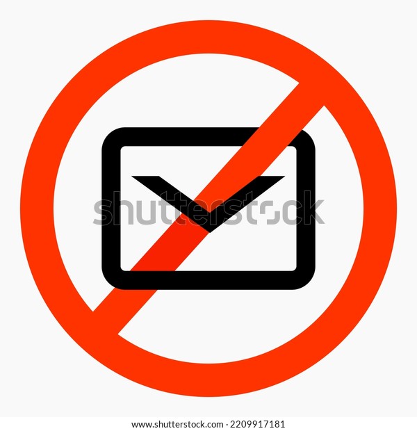 No Mail Icon No Spam No Stock Vector (Royalty Free) 2209917181 ...