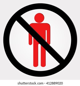No Man Entry Sign Stock Vector (Royalty Free) 412889020 | Shutterstock