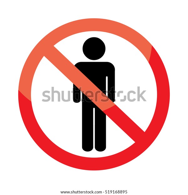 No Man Entry Sign On White Stock Vector (Royalty Free) 519168895 ...