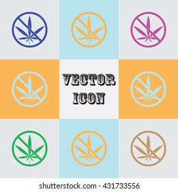No Marijuana Prohibition Vector Icon Stock Vector (Royalty Free ...