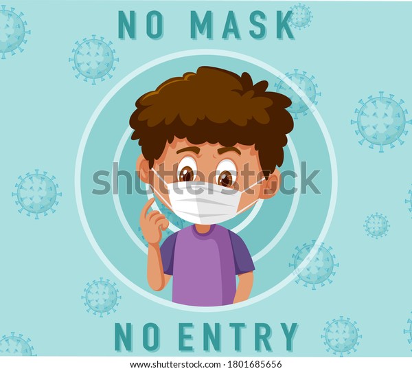 Vektor Stok No Mask No Entry Sign Boy (Tanpa Royalti) 1801685656 ...