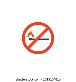 No Match Fire Prohibition Sign Icon Stock Vector (Royalty Free ...