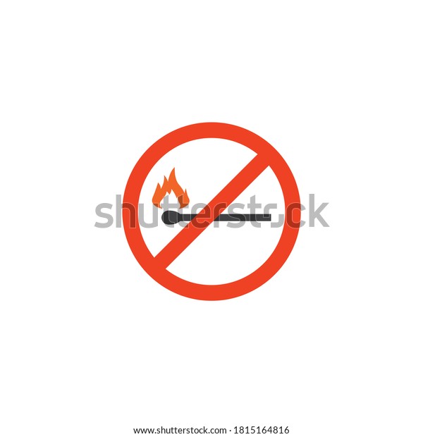 No Match Fire Prohibition Sign Icon Stock Vector (Royalty Free ...