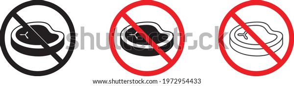 No Meat Icon Vector Illustration Stock Vector (Royalty Free) 1972954433 ...