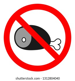 No Meat Sign Vector: เวกเตอร์สต็อก (ปลอดค่าลิขสิทธิ์) 1312804040 ...