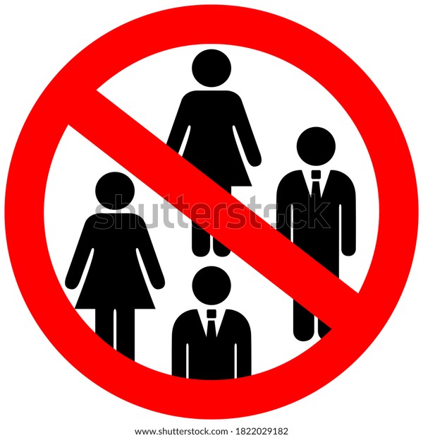 No Meetings Vector Sign On White Stock Vector (Royalty Free) 1822029182